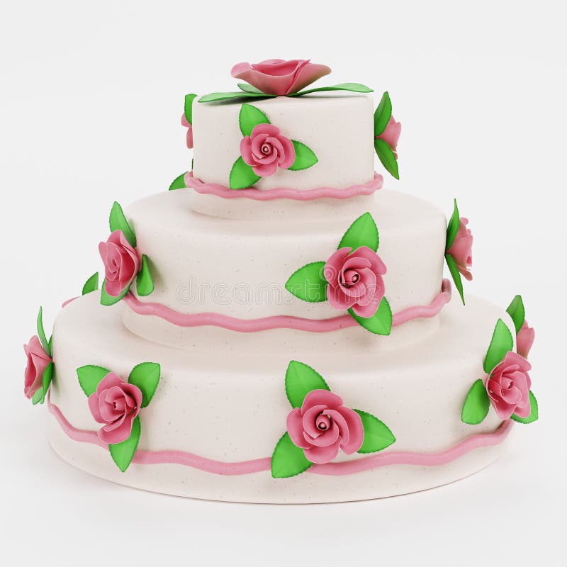 3d Render of Wedding Cake stock illustration. Illustration of render ...