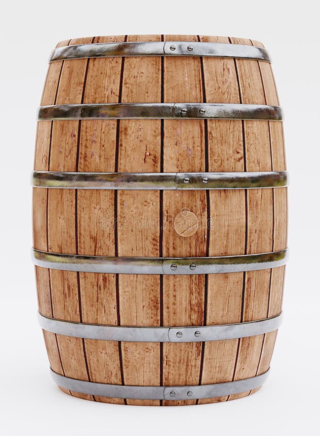 3D Render of Wine Barrel stock illustration. Illustration of rusty ...