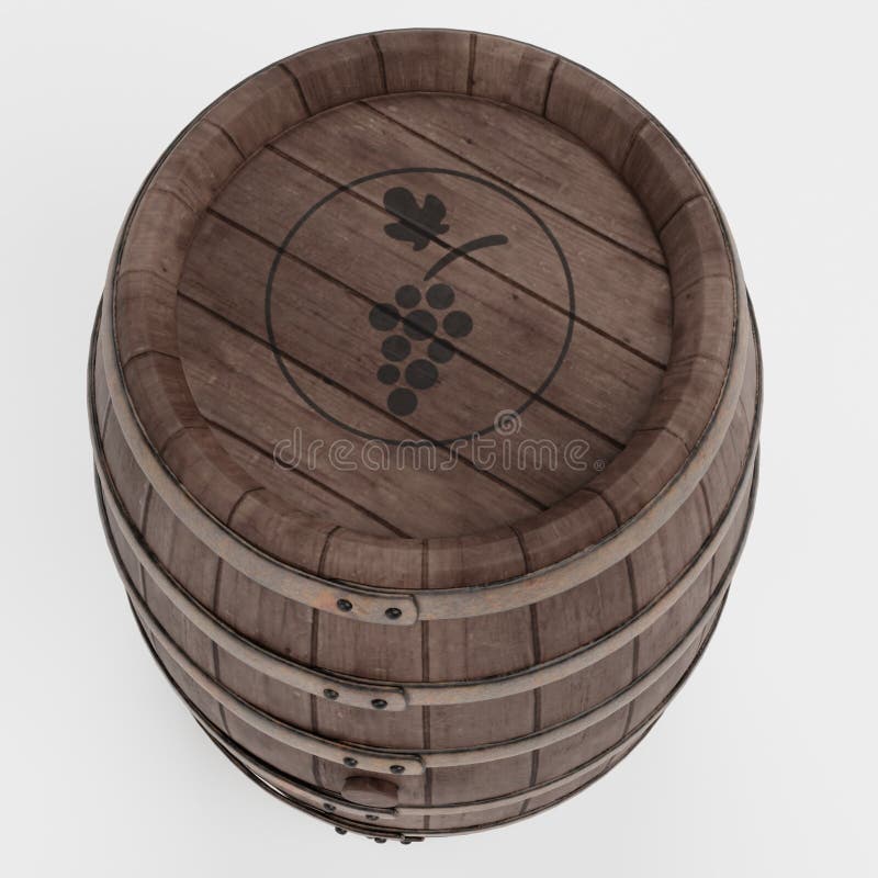3D Render of Wine Barrel stock illustration. Illustration of rusty ...