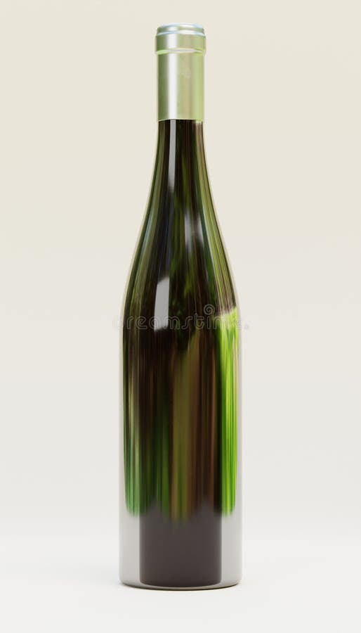 3D Render of Wine Bottle stock illustration. Illustration of bottle ...