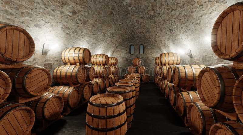 3D Render of Wine Cellar stock illustration. Illustration of night ...