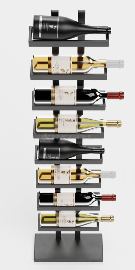 3D Render of Wines on Rack stock illustration. Illustration of ...