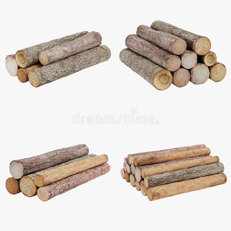 3D Render of Wooden Logs stock illustration. Illustration of graphics ...