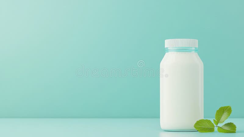 Realistic 3D Rendered Milk Bottle Mockup on Soft Pastel Background ...
