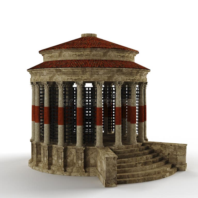 Realistic 3D Rendering of an Ancient Greece Temple Stock Illustration ...
