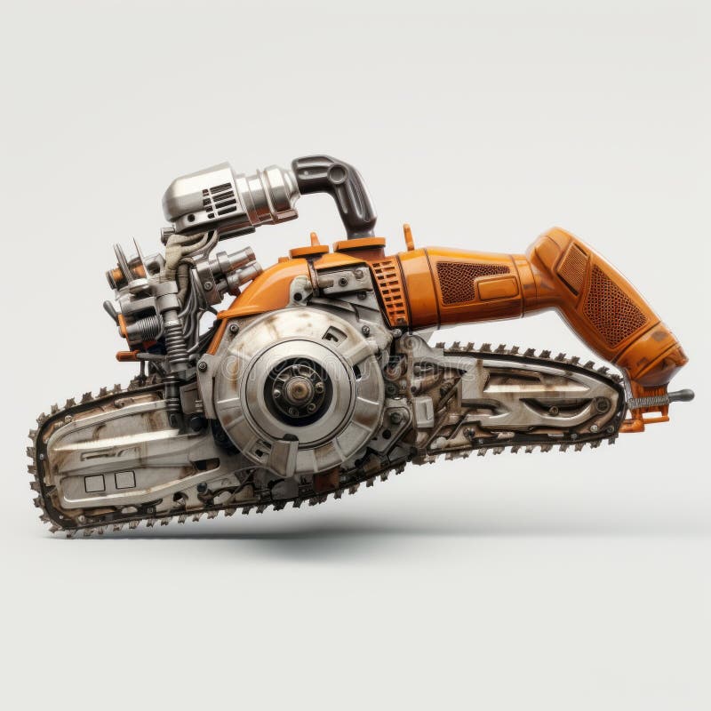 Realistic 3d Rendering of Avant-garde Futuristic Chain Saw Stock ...