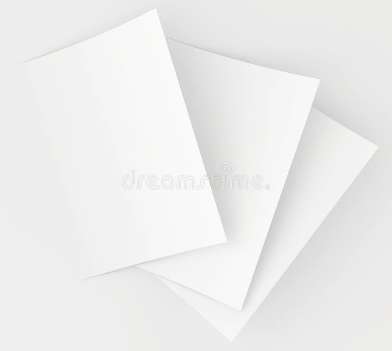Realistic 3D Rendering of Blank White Sheets Paper Stock Illustration ...