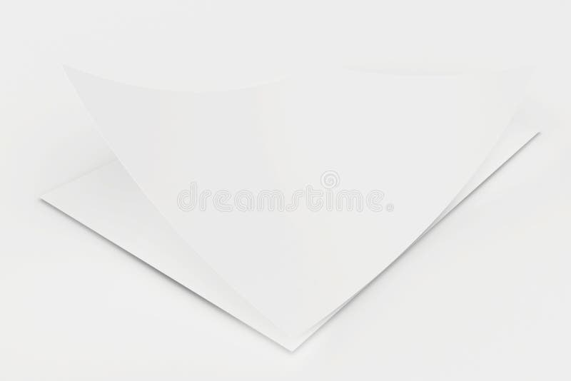 Realistic 3D Rendering of Blank White Sheets Paper Stock Illustration ...