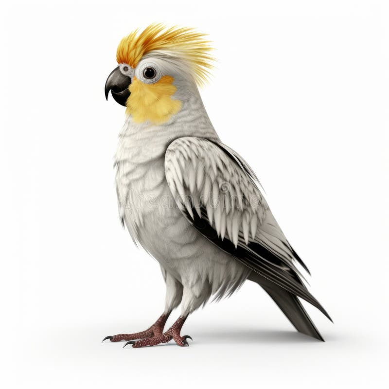 Realistic 3d Rendering of Colorized Cockatiel with High-key Lighting ...