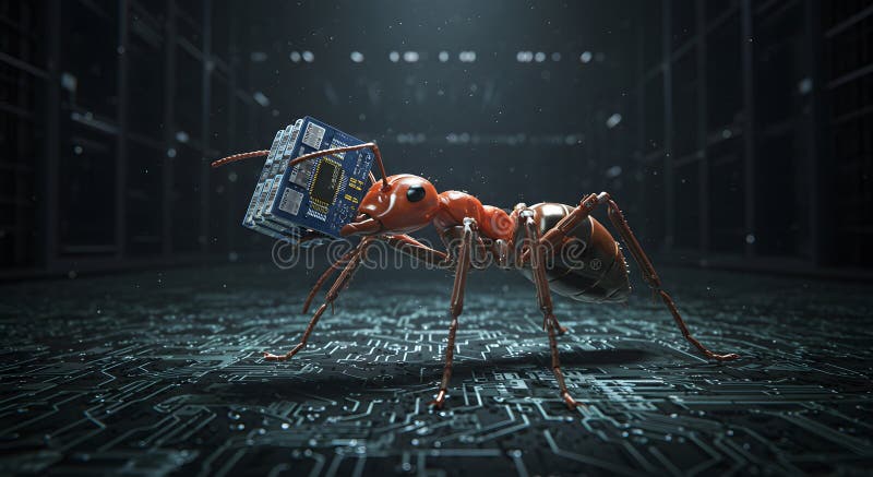 Ant Carrying Microchip Stock Illustrations – 10 Ant Carrying Microchip ...