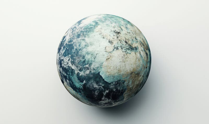 Realistic 3D Rendering of Earth Showcasing Continents and Oceans in ...