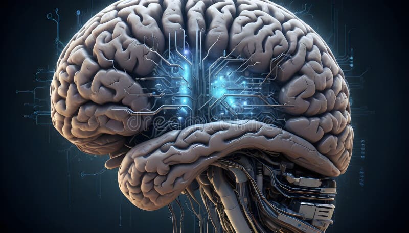 Realistic 3D Rendering of Fusion Brain Computer - Artificial Intelligence - Biological Computing ...