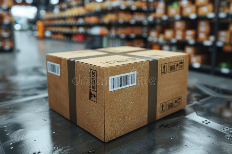 Realistic 3d Rendering of a Long Cardboard Box with Delivery and Sweet ...