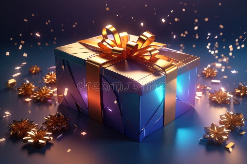 A Realistic 3D Rendering of a Gift Box Generative by AI Stock ...