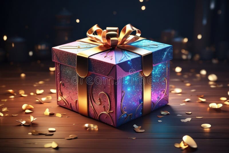 A Realistic 3D Rendering of a Gift Box Generative by AI Stock ...