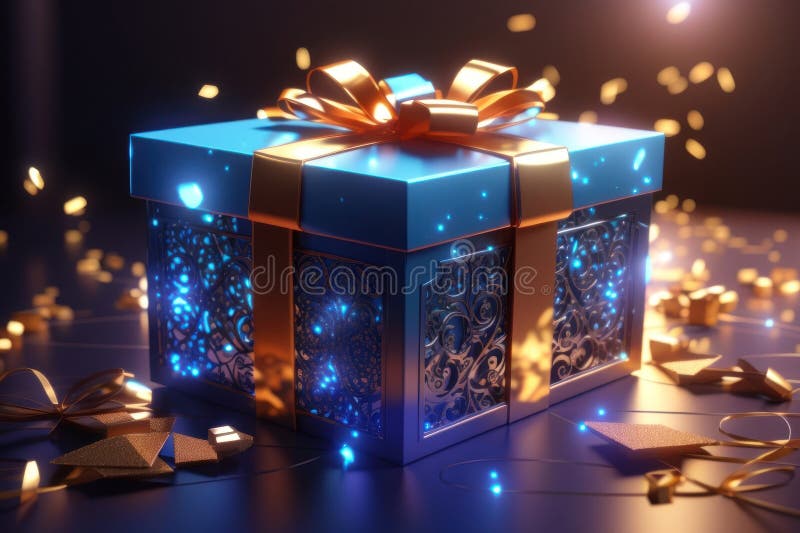A Realistic 3D Rendering of a Gift Box Generative by AI Stock ...