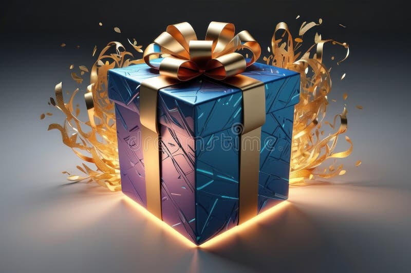 A Realistic 3D Rendering of a Gift Box Generative by AI Stock ...