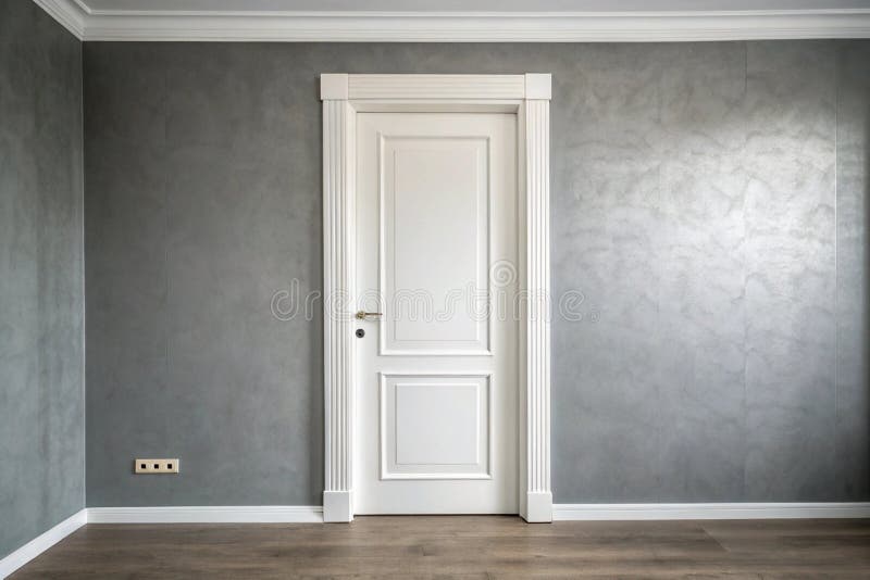 Realistic 3D Rendering of Modern White Closed Door Stock Illustration ...