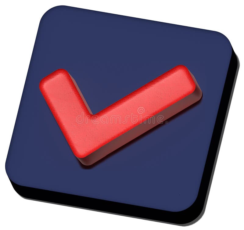 A Realistic 3D Rendering of a Red Checkmark Icon, To Indicate ...