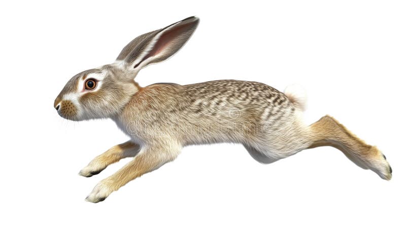 Realistic 3D Rendering of a Running Rabbit Showcasing Detailed Fur ...