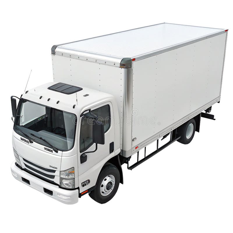 3D-rendered White Box Truck with Clean Design Stock Illustration ...