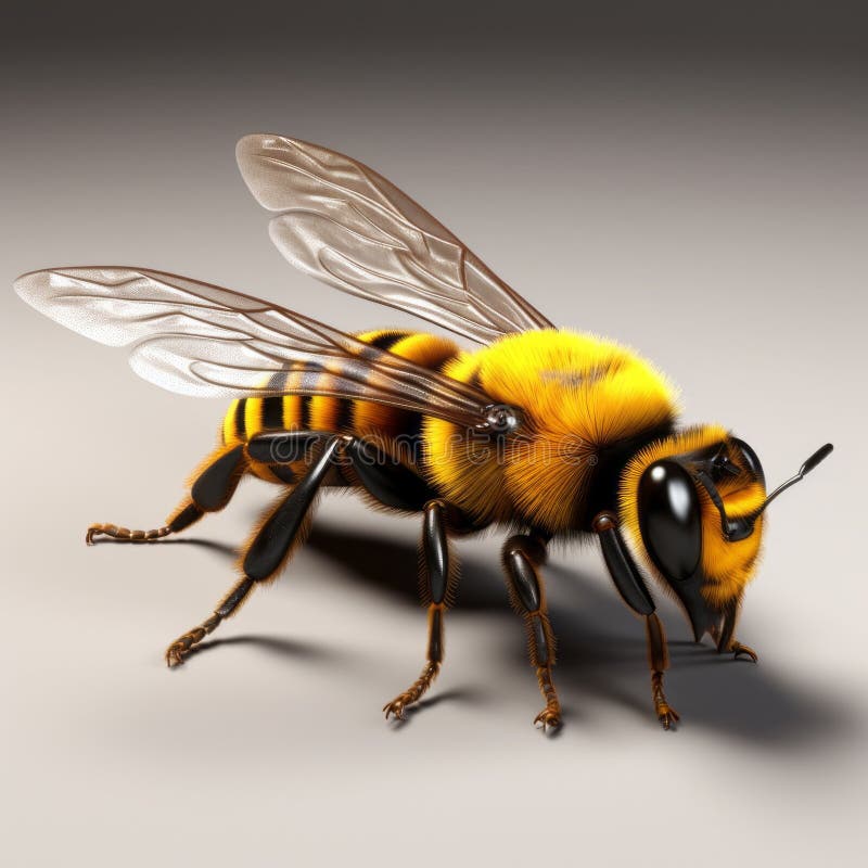 Realistic 3d Renderings of Bees on Transparent Background Stock ...