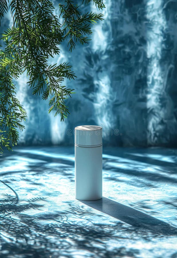 Realistic 3D Representation of Blank Deodorant Packaging with Natural ...