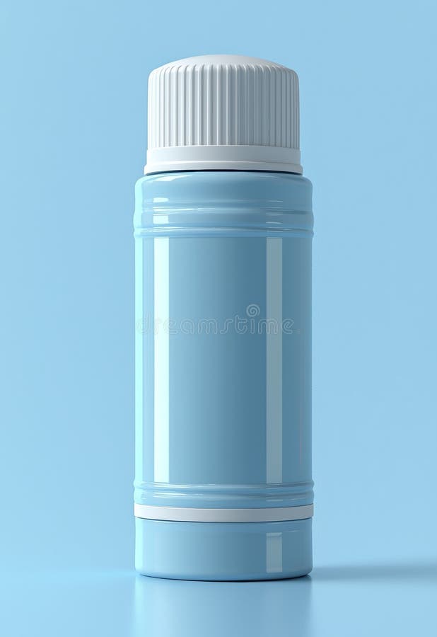 Realistic 3D Representation of a Blue Deodorant Bottle on a Plain ...