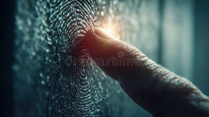 Realistic 3D Scene of a Finger Pressing a Digital Fingerprint Scanner ...