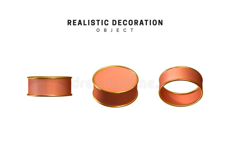 Realistic 3d Shape. Objects Brown Beige Color of Golden Stock ...
