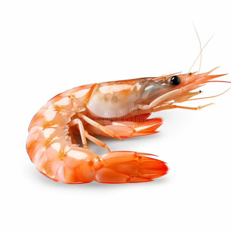 Realistic 2d Shrimp Illustration on White Background Stock Illustration ...
