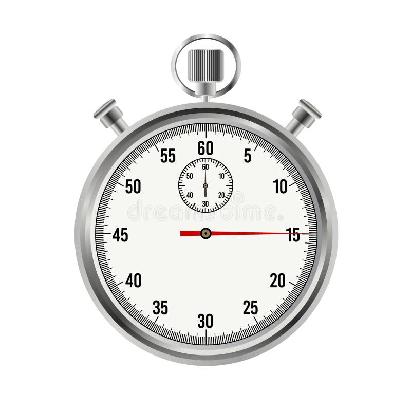 Realistic 3D Silver Stopwatch, Vector Stopwatch, Stopwatch Stock ...