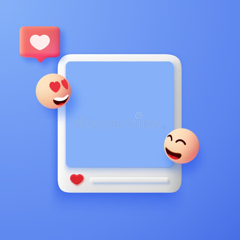 Realistic 3d Social Media with Smiling Faces. Interaction between ...