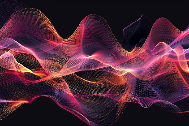 Realistic 3D Sound Wave Background Stock Illustration - Illustration of ...