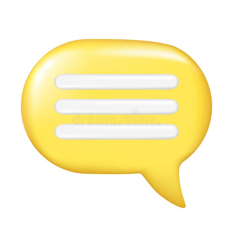 Realistic 3d Speech Bubble Text, Message Box, Chatting Box with White ...