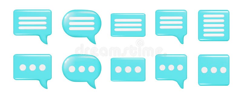 Realistic 3d Speech Bubble Text, Message Box, Chatting Box with White ...