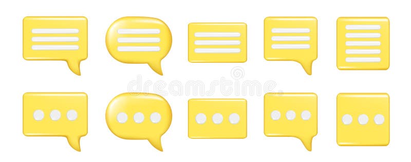 Realistic 3d Speech Bubble Text, Message Box, Chatting Box with White ...