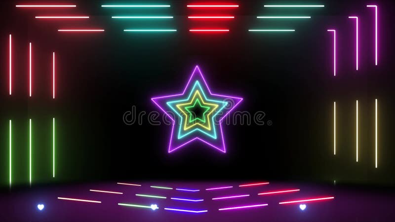 Realistic 3d Stage and Light Effects Moving on Background. Spot Light ...