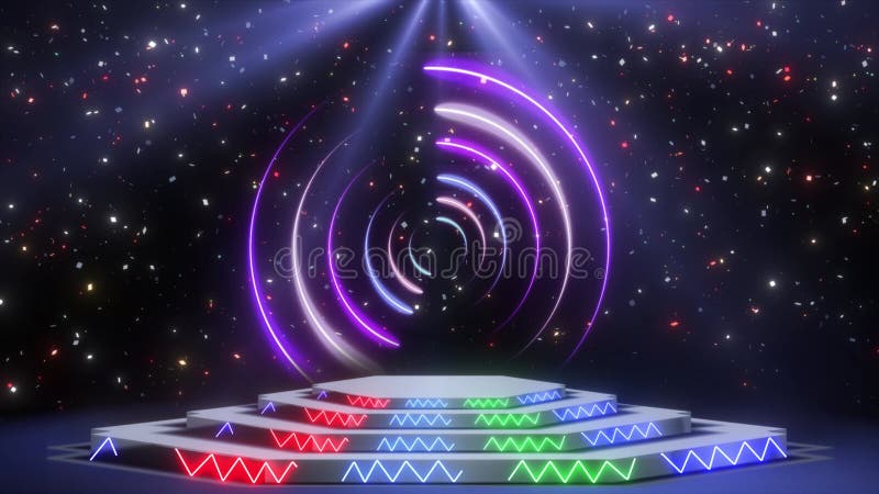 Realistic 3d Stage and Light Effects Moving on Background. Spot Light ...