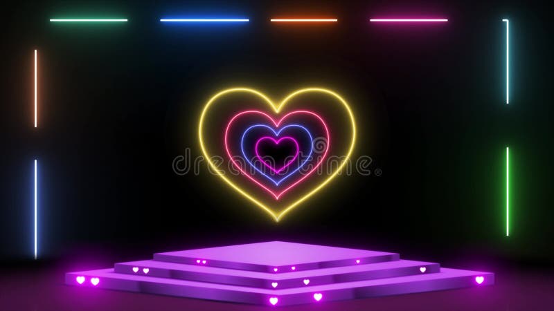 Realistic 3d Stage and Light Effects Moving on Background. Spot Light ...