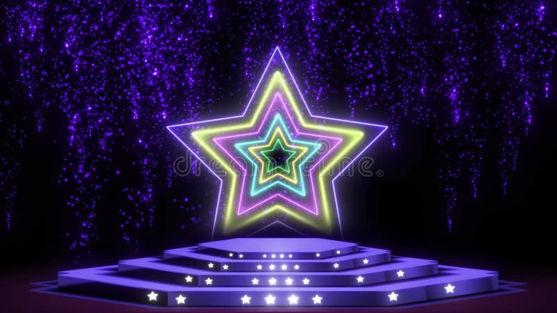 Realistic 3d Stage and Light Effects Moving on Background. Spot Light ...