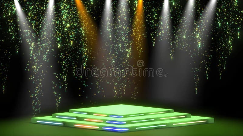 Realistic 3d Stage and Light Effects Moving on Background. Spot Light ...