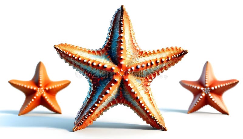 Realistic 3D Starfish on White Stock Illustration - Illustration of ...