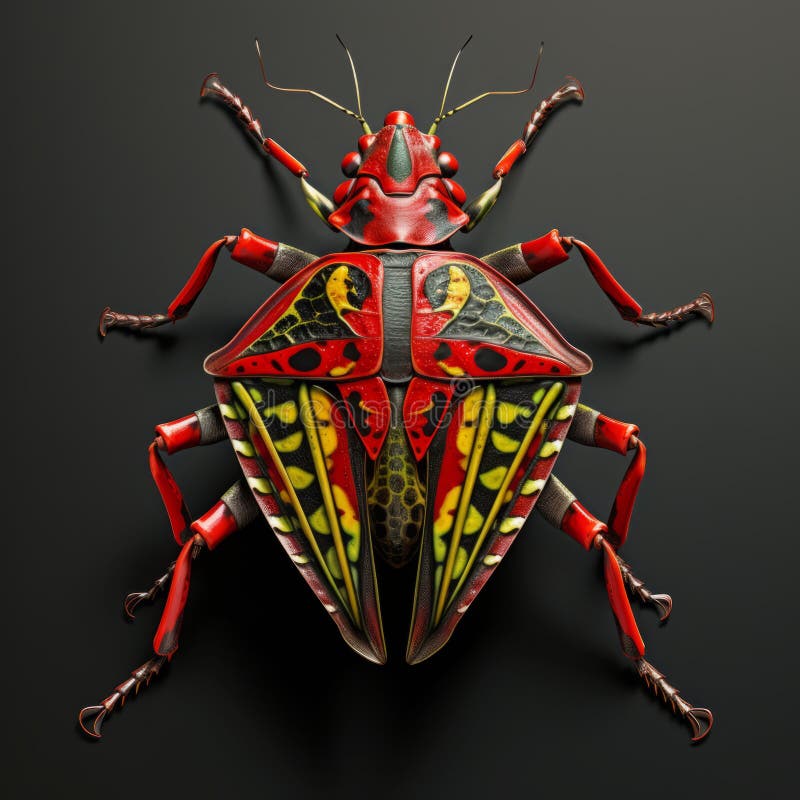Realistic 3d Stink Bug with Striking Symmetrical Patterns Stock ...