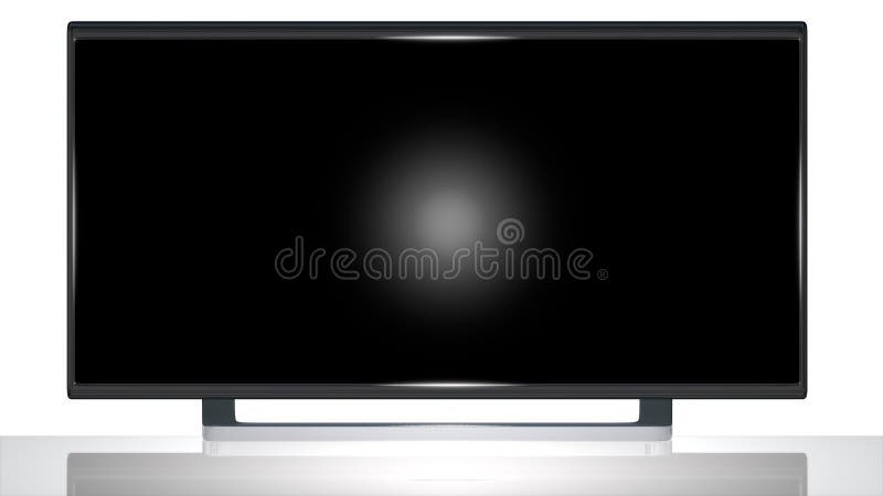 Realistic 3D TV Screen Monitor Stock Illustration - Illustration of ...