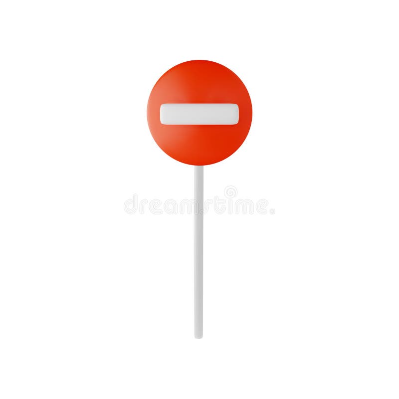 3D Red Stop Sign on Pole Vector Illustration Stock Vector ...