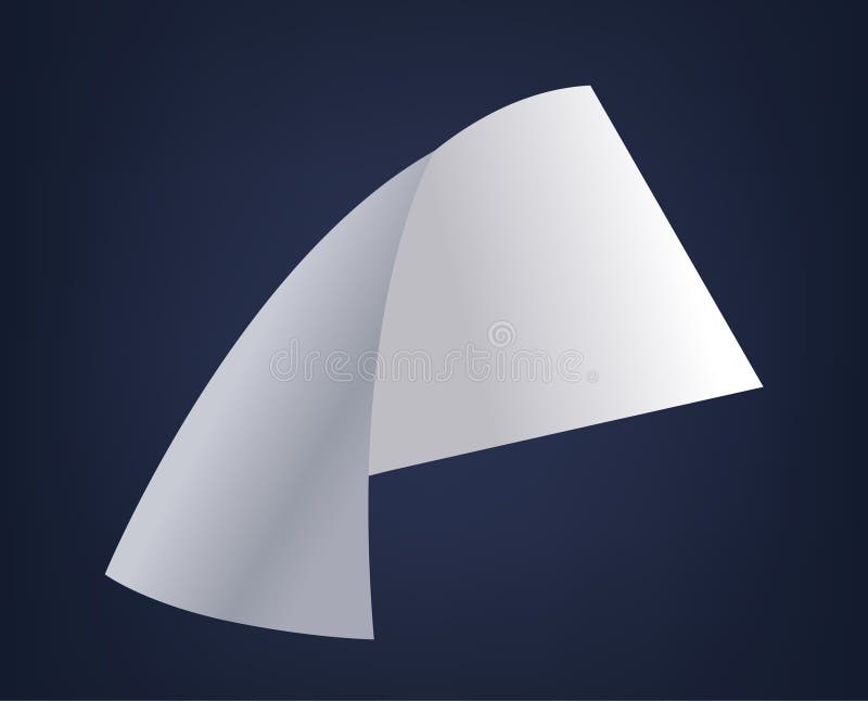 Realistic 3d Vector Paper Sheet Falling Down. Thin, Flat Material Made ...