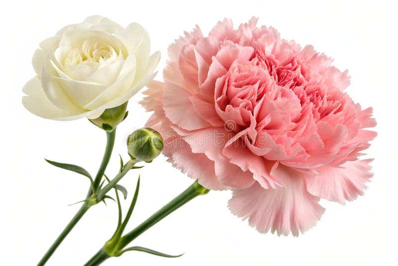 Realistic 3D Vector Pink Carnation Set for Wedding Decor Stock ...