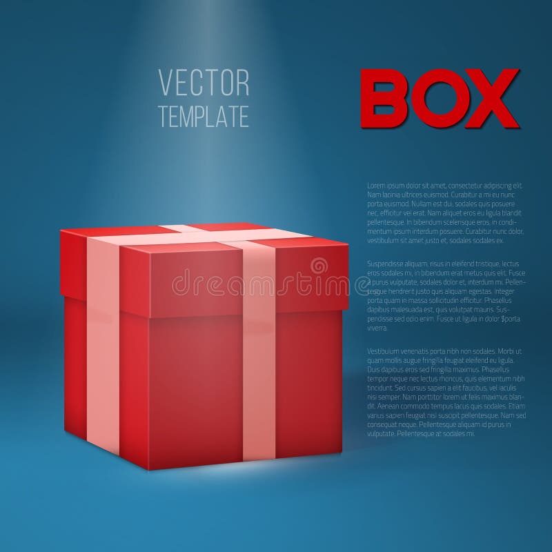 Realistic 3D Vector Present Gift Box on Stage Light. Birthday Ve Stock ...