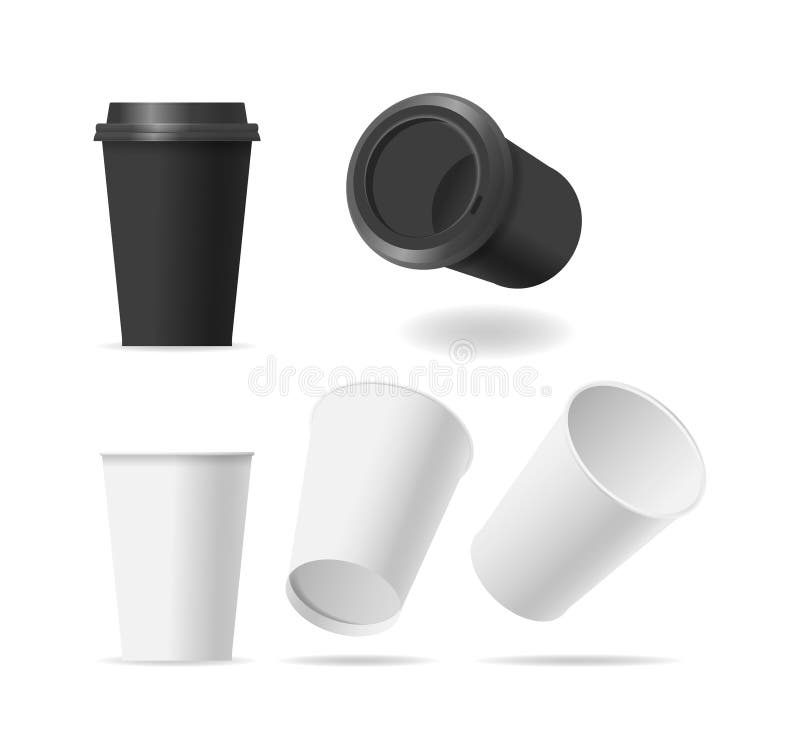 Realistic 3d Vector Set of Paper Coffee Cups Various Views, Showcasing ...